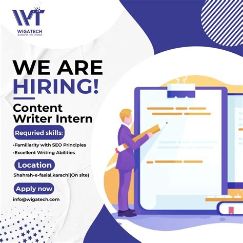Azqa Narejo On Linkedin Hiring Content Writer Intern Paid Internship Location Shahrah E Faisal…