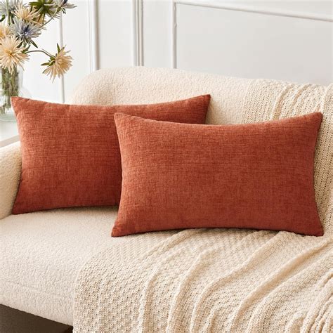 Miulee Pack Of 2 Couch Throw Pillow Covers 12x20 Inch Soft