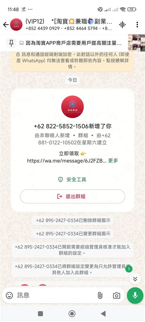警世提子文 有日whatsapp俾個 62 字頭嘅電話加左入谷 就係呢個 淘寶 online 兼職 入面嘅人大部分係 印度 菲律賓 地區