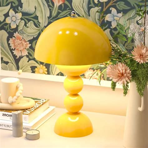 Mushroom Table Lamp Rechargeable Solid Color Light For Bedroom Ornament