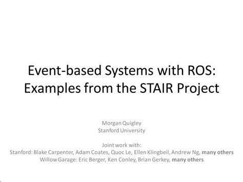 Pdf Event Based Systems With Ros Examples From The Stair Project
