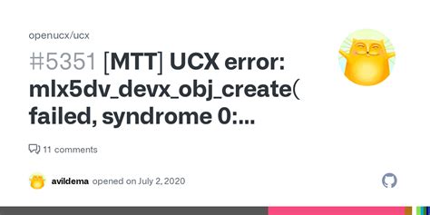Mtt Ucx Error Mlx5dvdevxobjcreate Failed Syndrome 0 Cannot