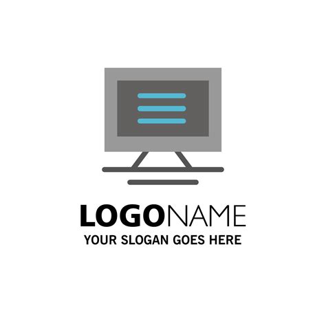 Monitor Computer Hardware Business Logo Template Flat Color 18031889