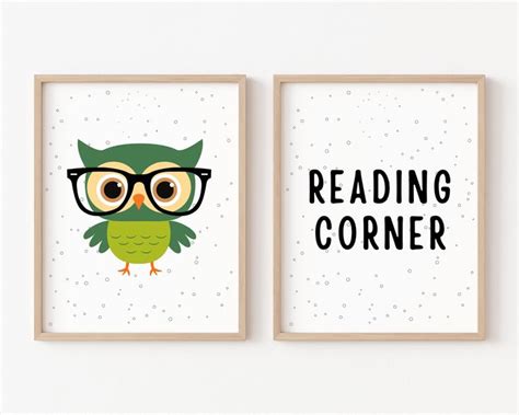 Reading Corner Printable Set Of Reading Corner Sign Nook Boho Classroom Poster Reading