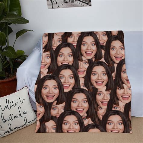 Custom Face Blanket Personalized Photo Blanket Funny Memorial Etsy