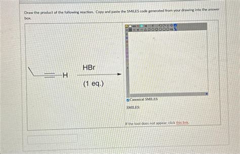 Solved Draw The Product Of The Following Reaction Copy And