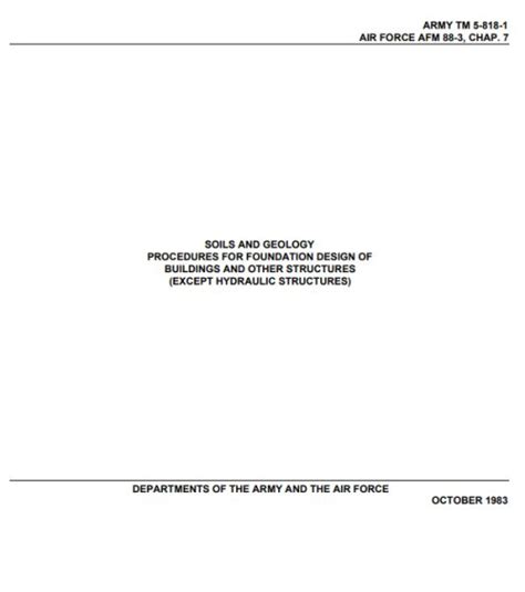 Soils And Geology Procedures For Foundation Design Of Buildings And