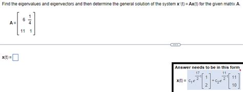 Solved Find The Eigenvalues And Eigenvectors And Then