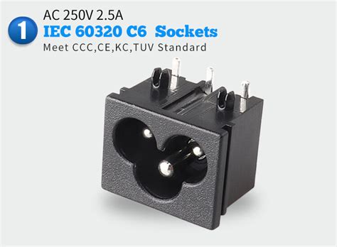 Lanzmfg Ac Power Socket Iec 60320 C6 With Pcb Pin Terminal Industrial 3