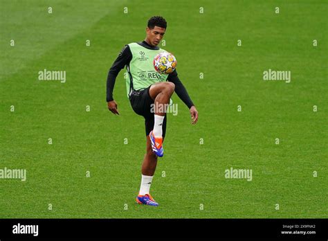 Real Madrids Jude Bellingham During A Training Session At Wembley