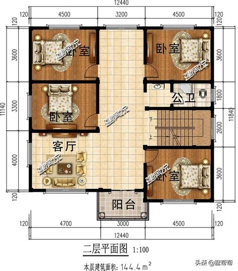 火爆全村的农村三层别墅设计图，外观清新靓丽！图纸头条鲁班设计图纸官网