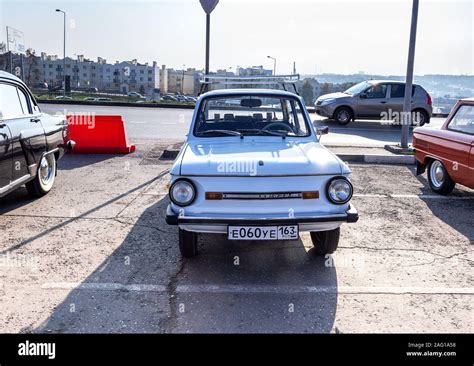 Samara, Russia - October 26, 2019: Soviet retro automobile ZAZ-968M ...