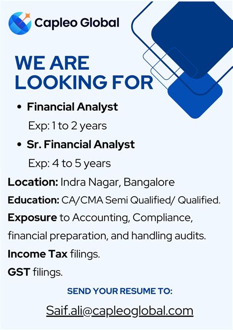 Shaik Saif Ali On Linkedin 🌟 Senior Financial Analyst Opportunity In