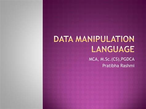 Data Manipulation Language Pdf Databases Computer Software And
