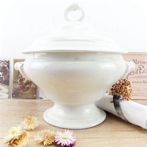 White Tureen Pexonne Antique French Tureen Tureen Cottage