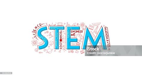 Stem Typography Icon Illustration Stock Illustration Download Image
