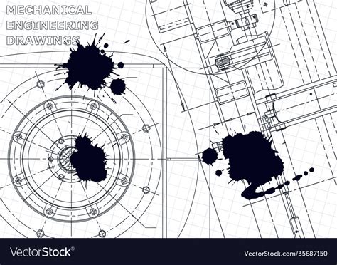 Cover Engineering Black Ink Blots Royalty Free Vector Image