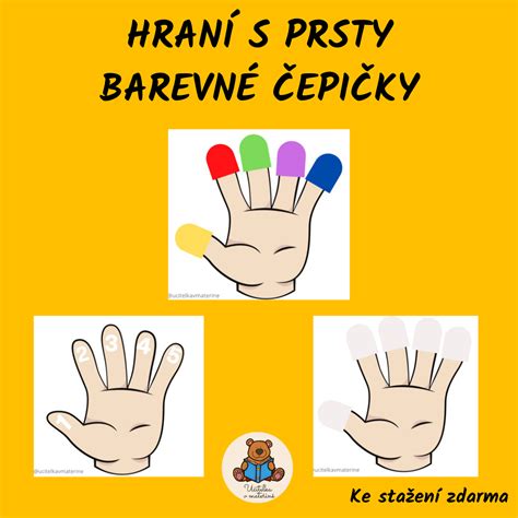 Hra S Prsty Barevné čepičky Logopedie Učiteléučitelůmcz