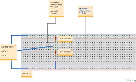 ccs msp exp430fr2311 adc voltage devider analog issue issue msp low