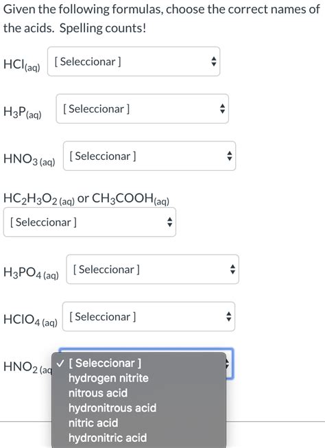 Solved What Do All Acids Have As Part Of Their Formula To Chegg