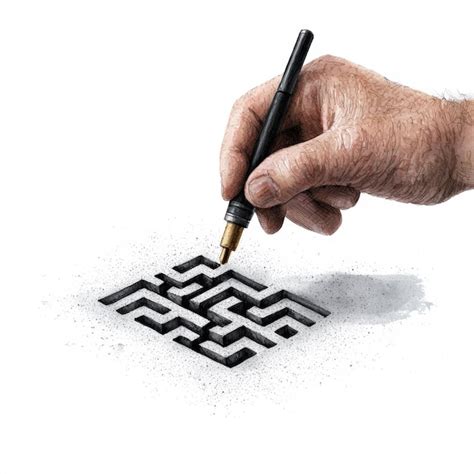 A Hand Sketching A Complex Maze Design Symbolizing Creativity And