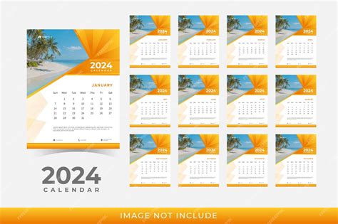 Modelo De Design De Parede De Calendário 2024 Design De Calendário De