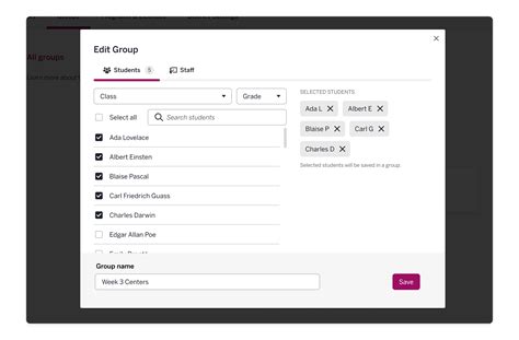 Manage Classes Groups