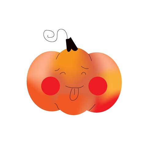 Citrouilles Kawaii Mignon Personnage Dessin Animé Visage Souriant