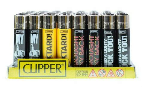 48 Ct Full Size Clipper Flint Lighters Refillable Funny Saying F You