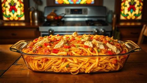 Irresistible Spicy Southern Chicken Spaghetti Casserole