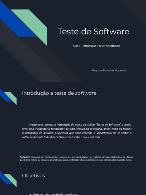 aula 1 introdução a teste de software pdf testes de software