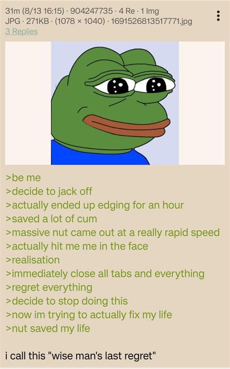 Anon Experiences Post Nut Clarity Rgreentext