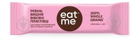 ᐉ Батончик EatMe зерновой с ревенем и вишней 40 г • Купить в Киеве ...