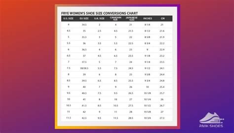 Frye Boot Sizing The Ultimate Fitting Guide Size Chart