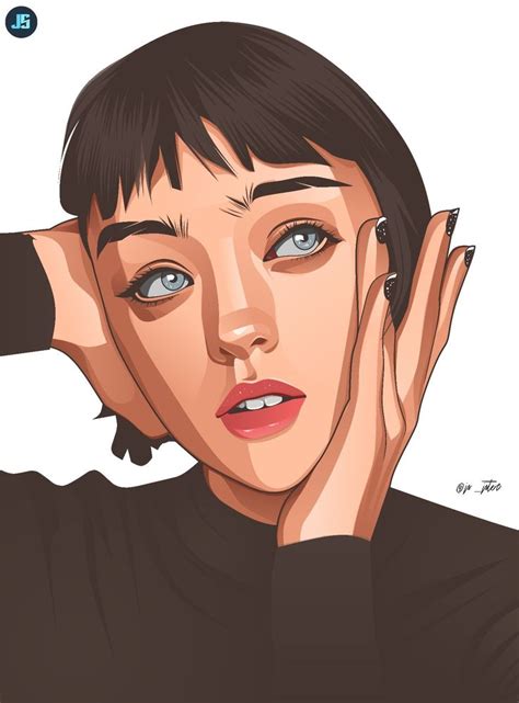 Vector Vexel Portrait Girl Vector Portrait Silhouette Illustration Portrait