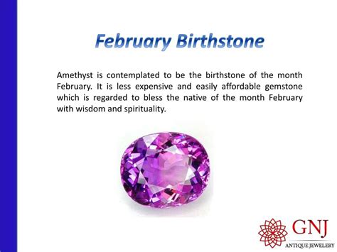 Ppt Birthstone Chart List Of Birthstone For Each Month Powerpoint