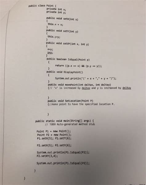 solved public class point t private int x private int y