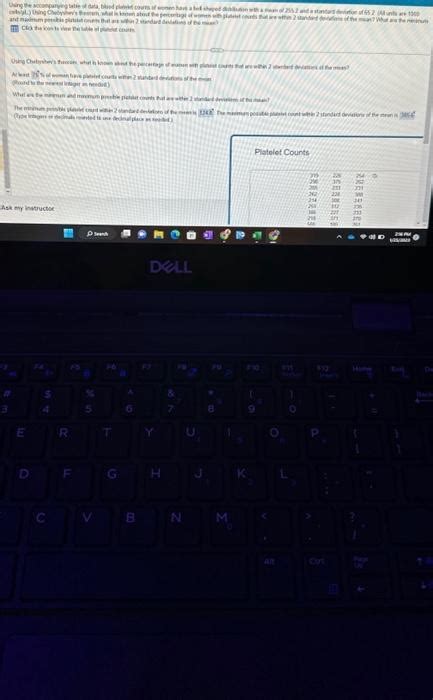 Solved Platelet Counts Platelet Counts