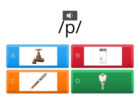 Plosive Consonant Sounds And Images Quiz