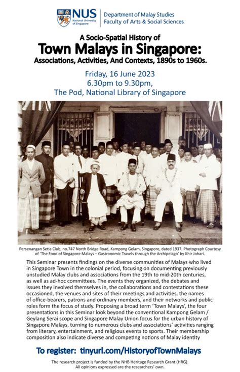 A Socio Spatial History Of Town Malays In Singapore Associations