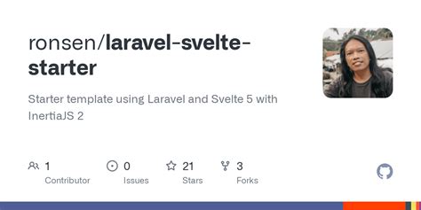 Github Ronsenlaravel Svelte Starter Starter Template Using Laravel