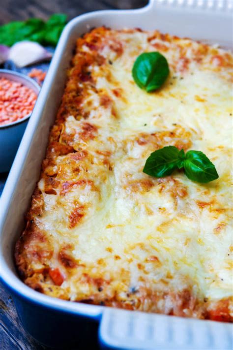 Rote Linsen Lasagne