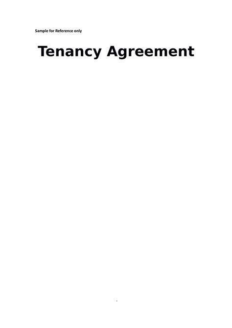 Sample Tenancy Agreement 2016 10 Sample For Reference Only Tenancy