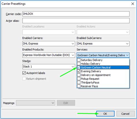 Adding A Service To A Carrier Code In Import Setup NShift