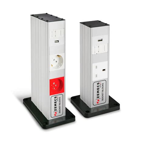 Multimedia Socket Blocks For Work Areas Vertical Type Zemecs