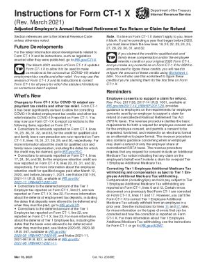 Fillable Online Instructions For Form CT 1 X Rev March 2021