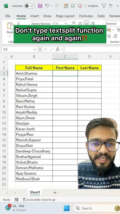 Dont Use Textsplit In Excel Like This‼️instead Use Amazing Trick