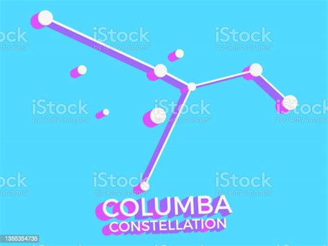 콜롬바 별자리 3d 기호 파란색 배경에 등색 스타일별 아이콘 별과 은하의 클러스터 벡터 일러스트레이션 3차원 형태에 대한 스톡 벡터 아트 및 기타 이미지 Istock