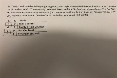 Solved 4 Design And Sketch A Falling Edge Triggered 3 Bit