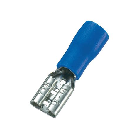 Crimp Terminal Female Spade 25mm Blue Pack Of 100